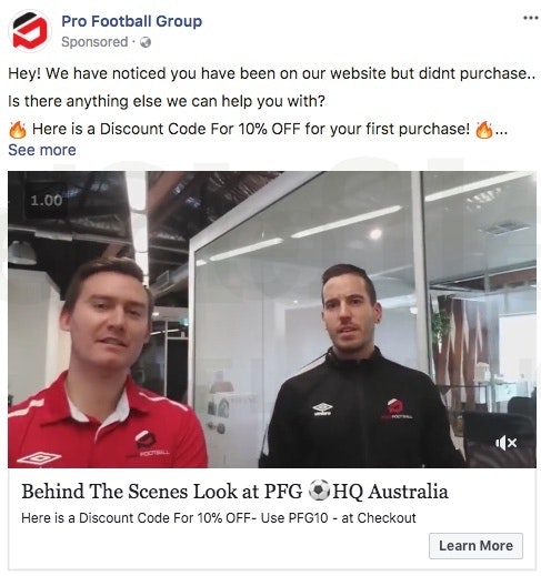 Facebook Ad - Pro Football Group - Swipefile by Flowji