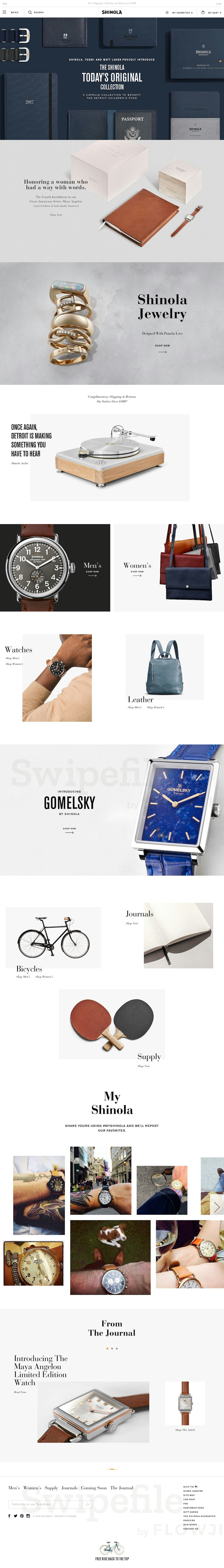 Home page for Shinola - Shinola® Detroit - Swipefile by Flowji