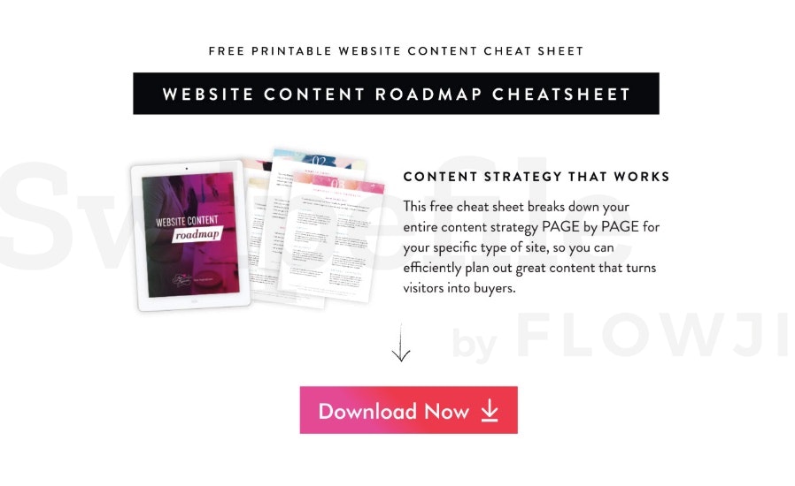 Opt-in - Website Content Roadmap Cheetsheet - Swipefile by Flowji