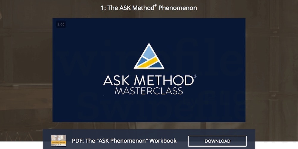 Landing Page - Ask Method Masterclass - Swipefile by Flowji